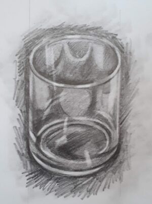 How to draw a glass – step by step – Janet Mary Robinson