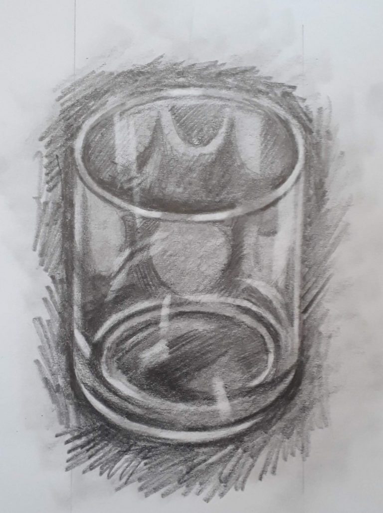 How to draw a glass – step by step – Janet Mary Robinson