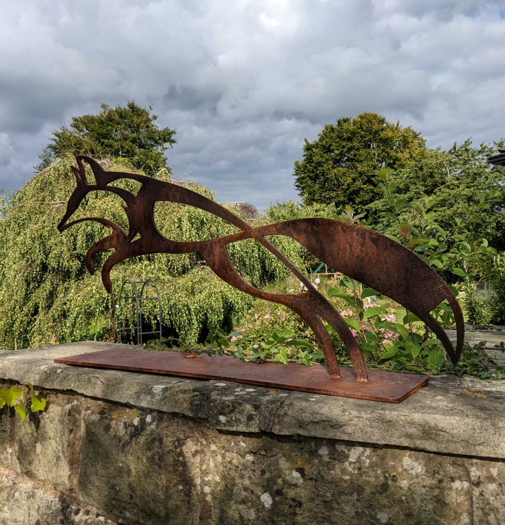 Rusted Fox Steel Garden Sculpture – Janet Mary Robinson
